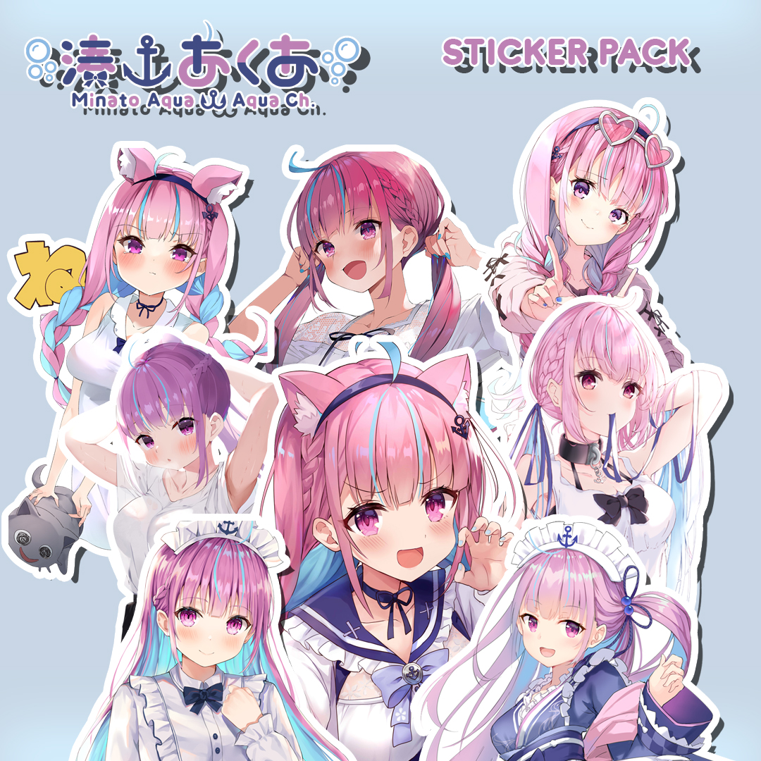 Sticker Pack Aqua Minato Hololive Vtuber / Stiker Pack Anime | Lazada ...