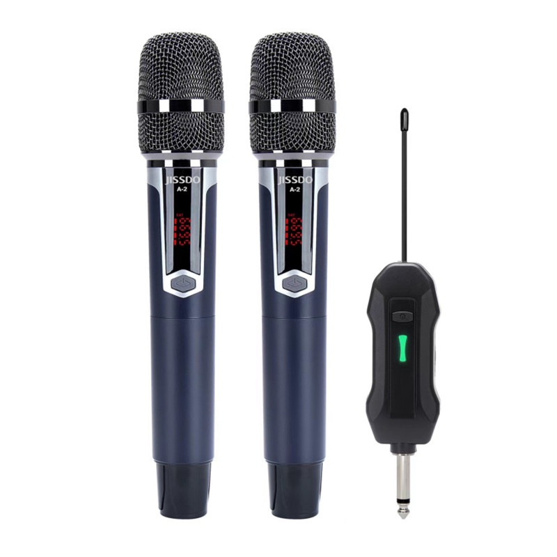 Wireless Microphone Rechargeable UHF Dual Karaoke Mic with Receiver ...