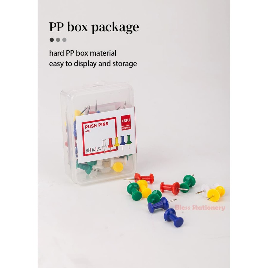 Deli Push Pin 23mm paku pin jarum tekan paku payung paku mading ...