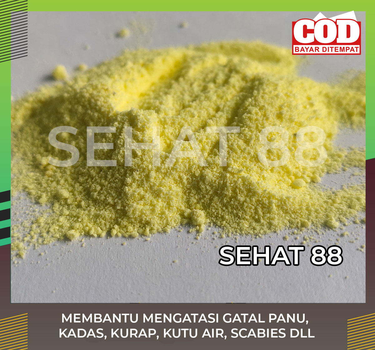 Bubuk Belerang Obat Gatal Halus Kuning 250gr, Sulfur Belerang Obat ...
