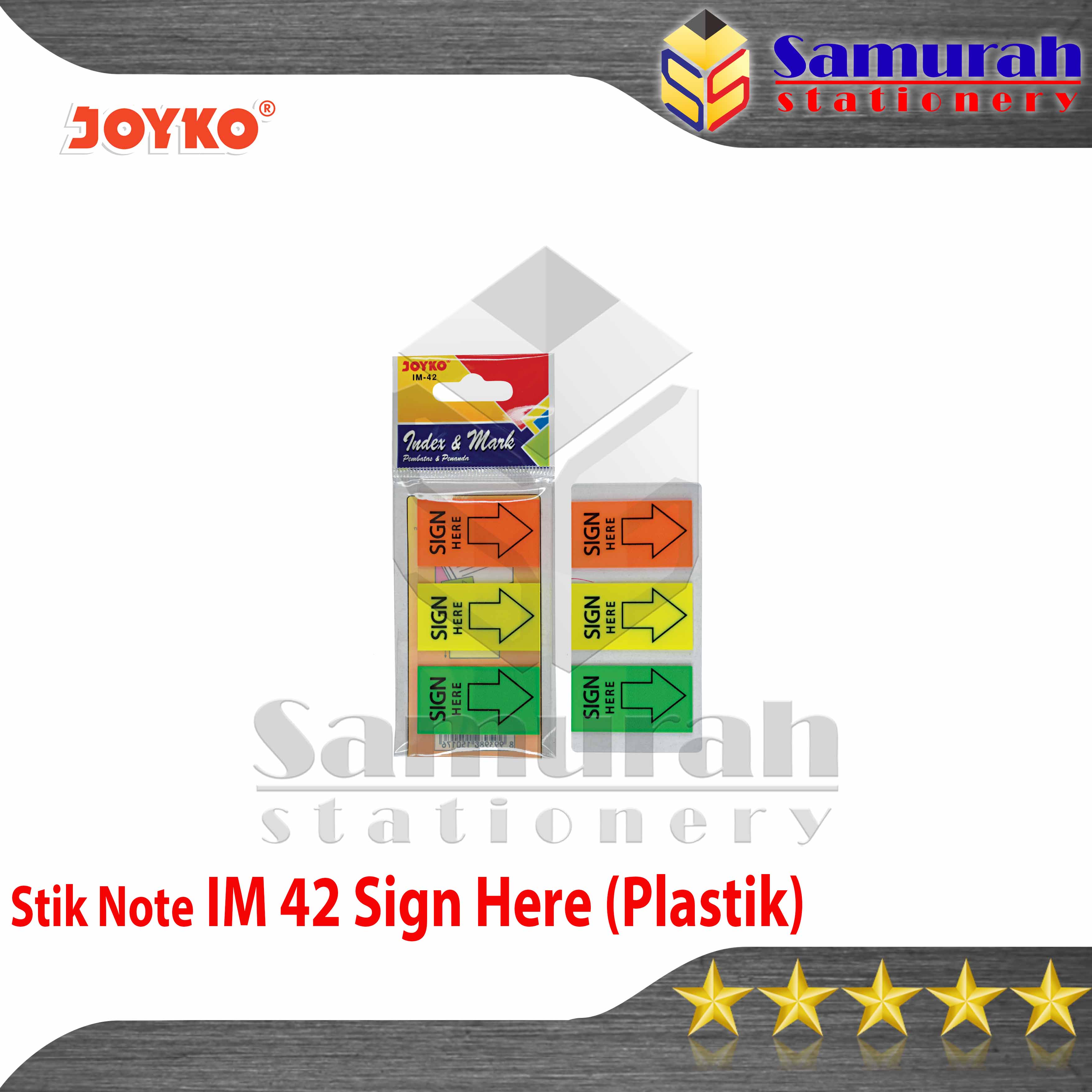 Memo Stick IM 42 Joyko Sign Here Plastik / Sticky Note IM-42 / Plastik ...