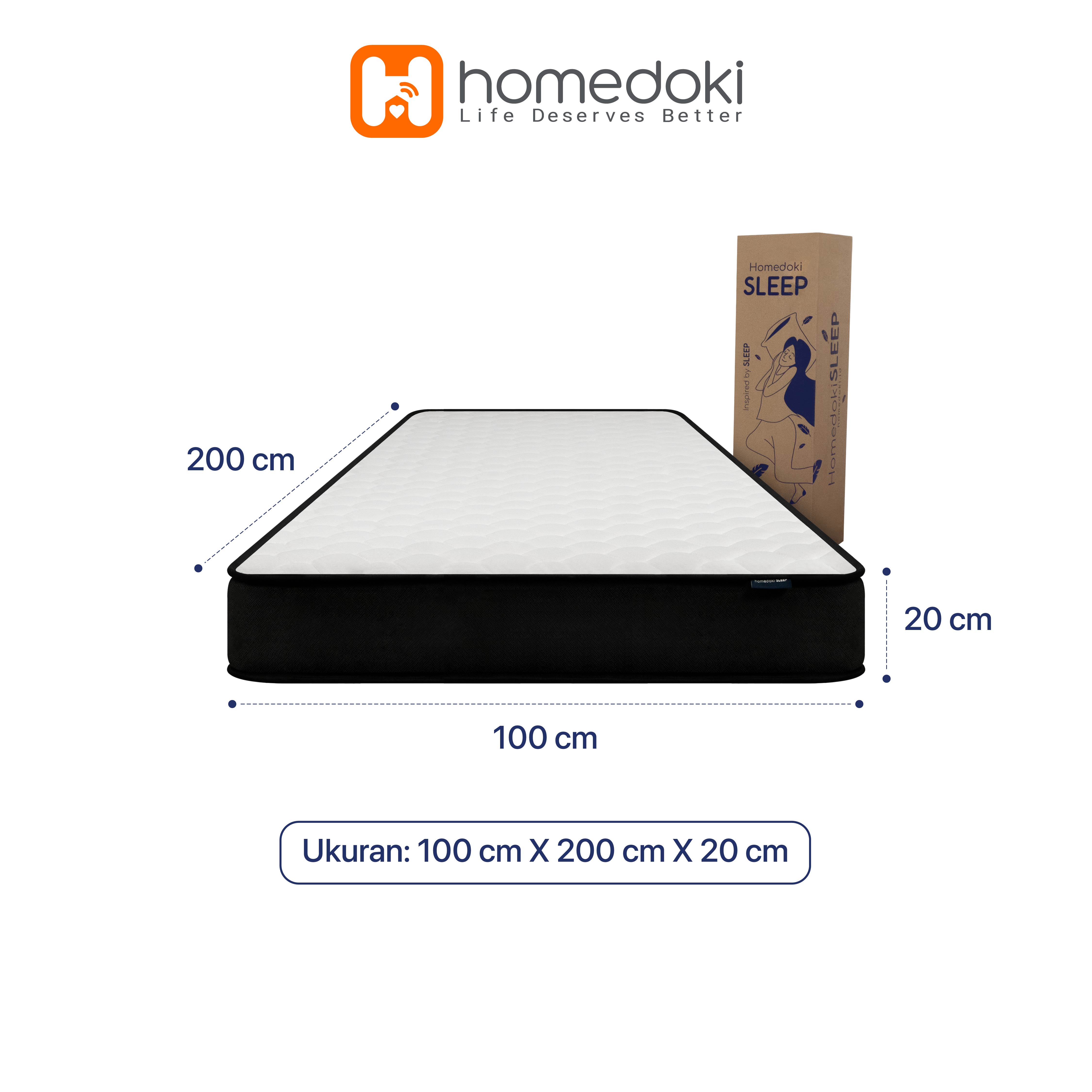 Homedoki Bonnell Spring / Kasur Spring Bed / Kasur Box / Tebal 20cm ...