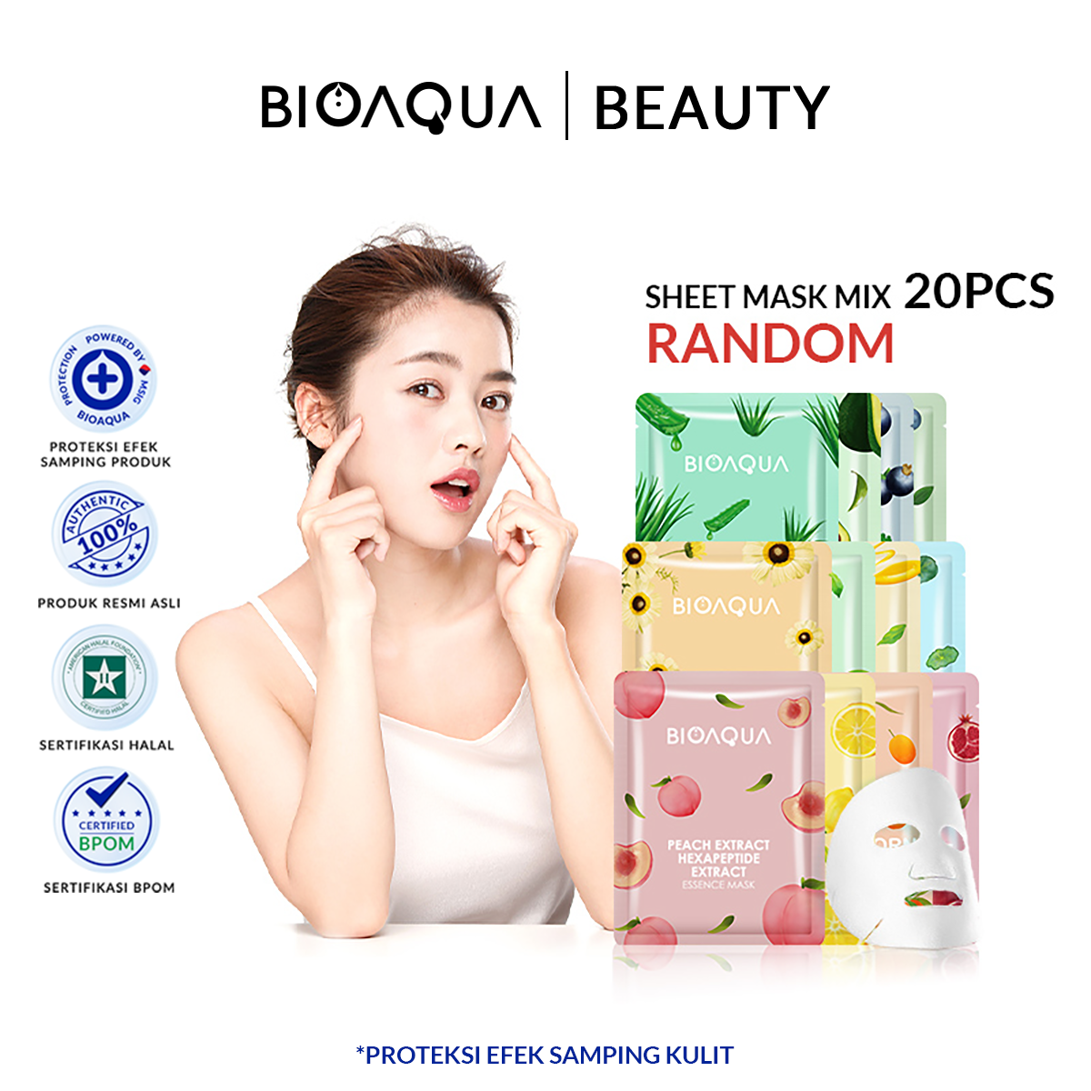 BIOAQUA Sheet Mask 12 pcs Brightening Moisturizing Skin Care Hydrating Essence Face Mask Anti ...