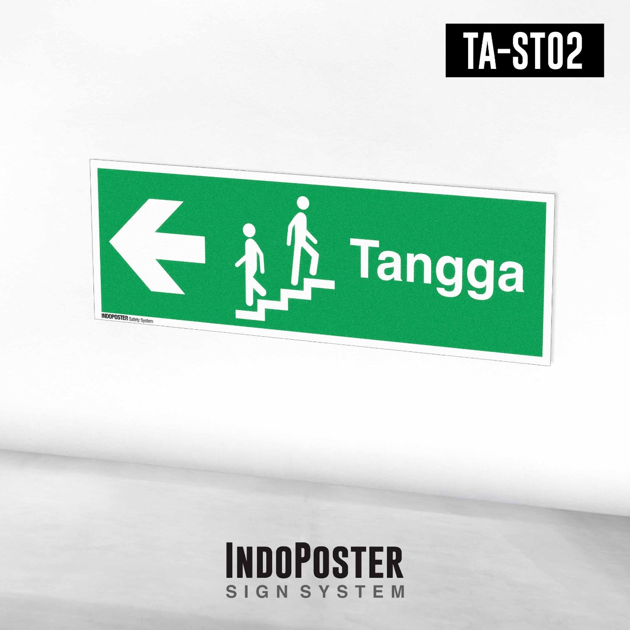 Stiker Label K3 Safety Tanda Arah Tangga Kiri | Lazada Indonesia