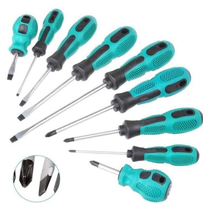 OBENG SET KOMPLIT 9 IN 1 SET OBENG MIN PLUS MAGNETIC SATU SET LENGKAP ...