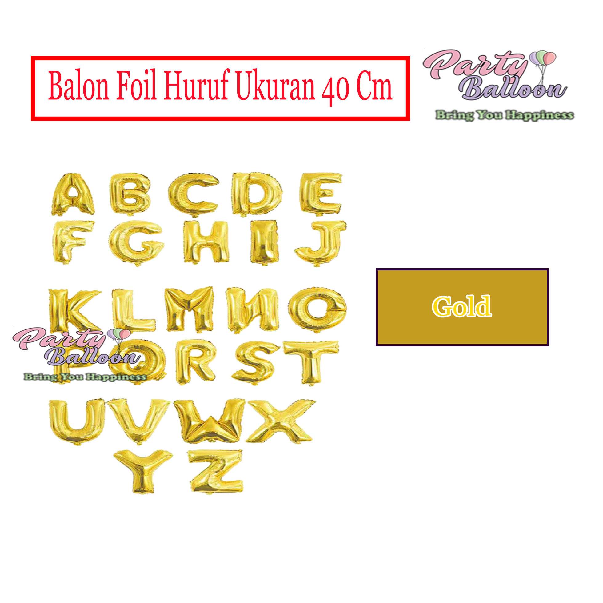 Partybaloon Balon nama | balon angka | Balon foil huruf angka satuan ...