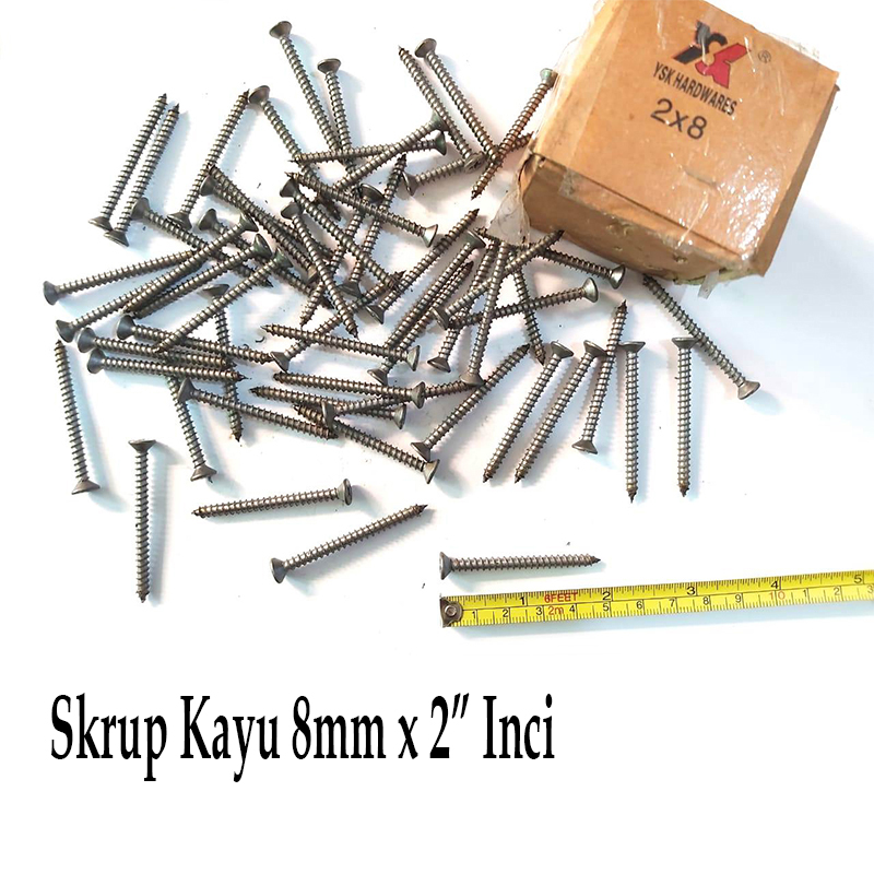 MB - 1 Box Sekrup Kayu CHW 2 inch x 8mm / Skrup Wood Screw 5 cm ...