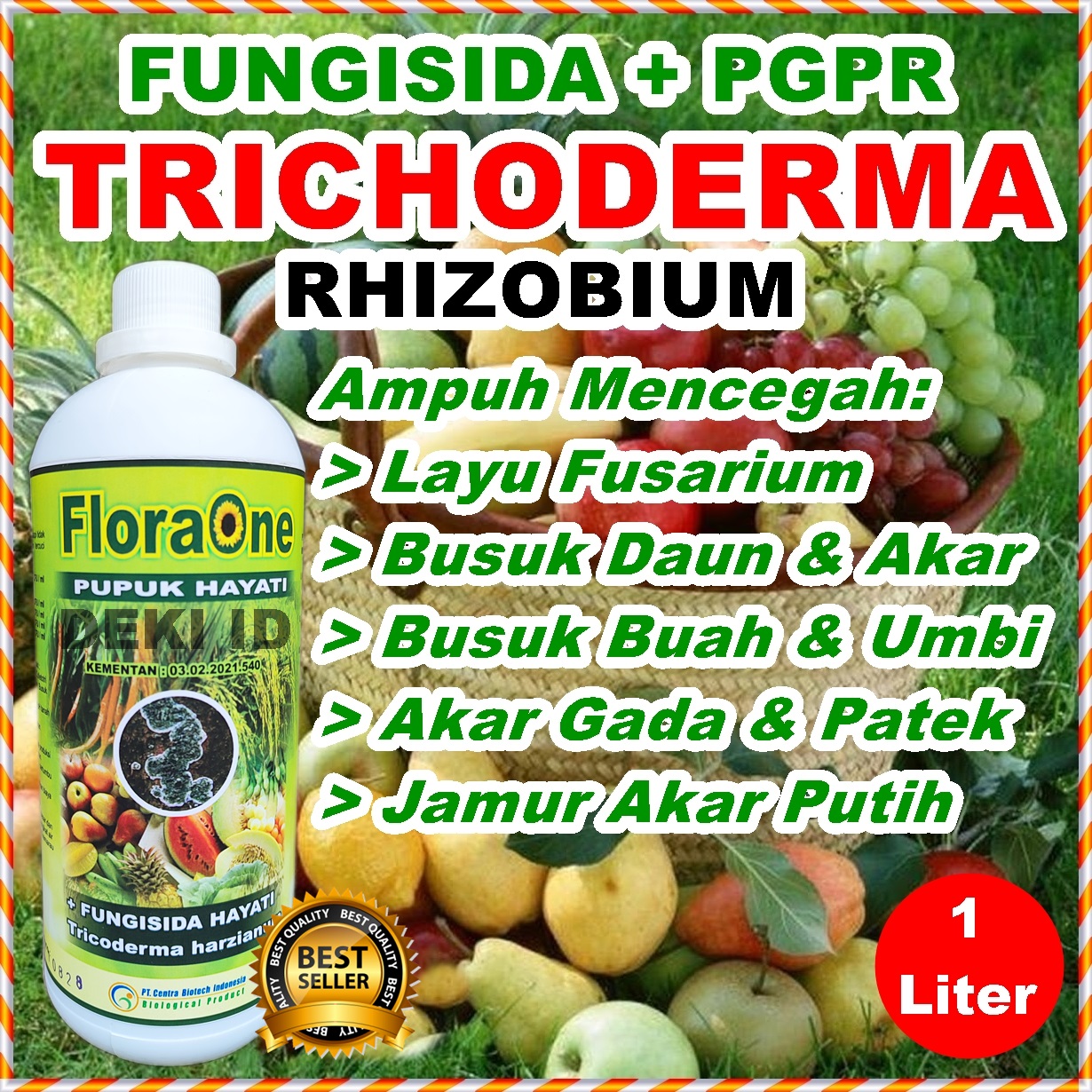 Tricoderma Cair Fungsida Plus PGPR Rhizobium Floraone 1 Liter ...