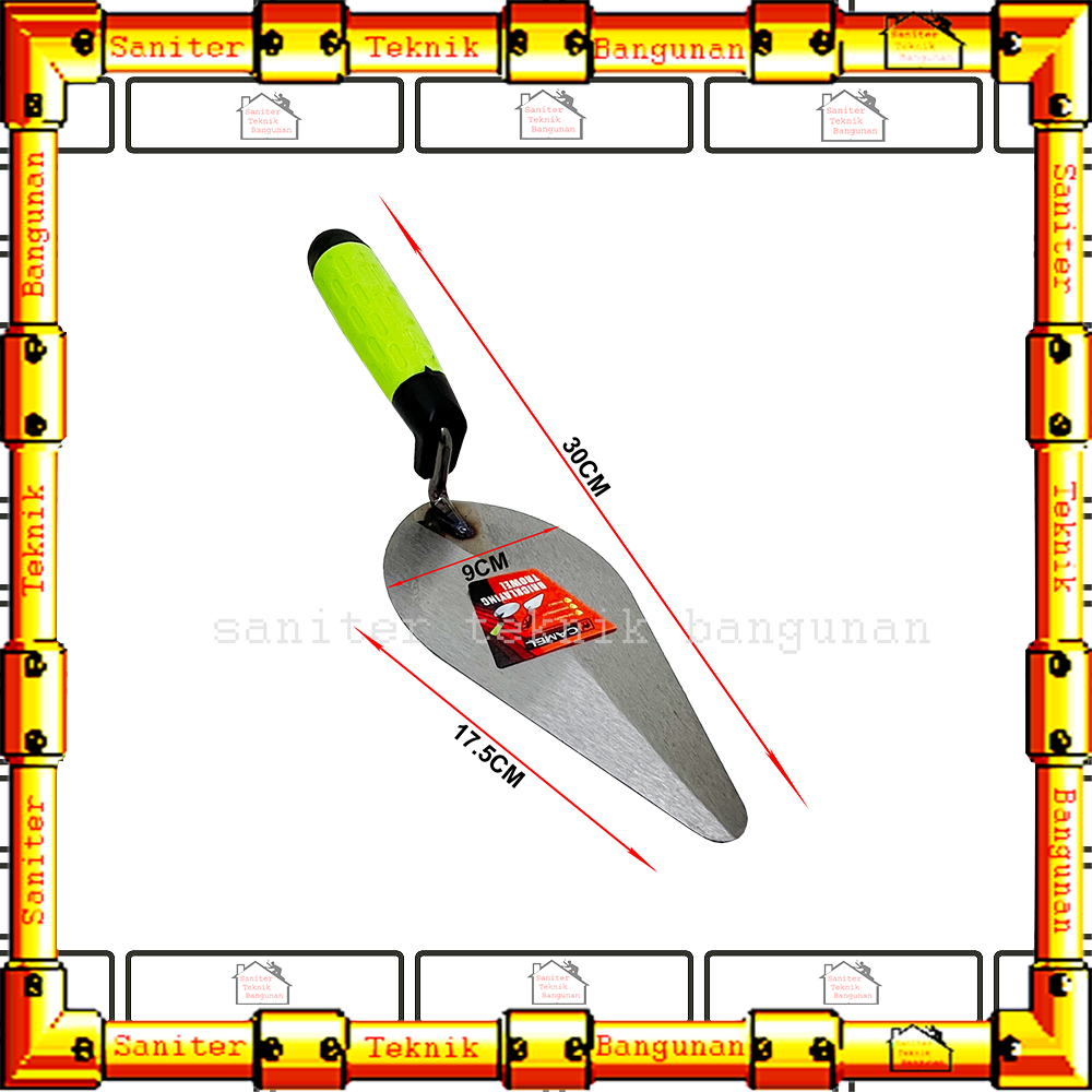 Sendok Semen Stainnless Gagang Karet 7" Lancip Bulat Soligen / Alat ...