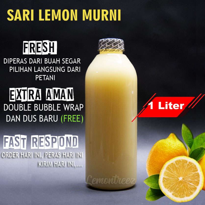 Sari Lemon Asli Murni 1 Liter Pure Lemon Juice Air Lemon sudah BPOM ...