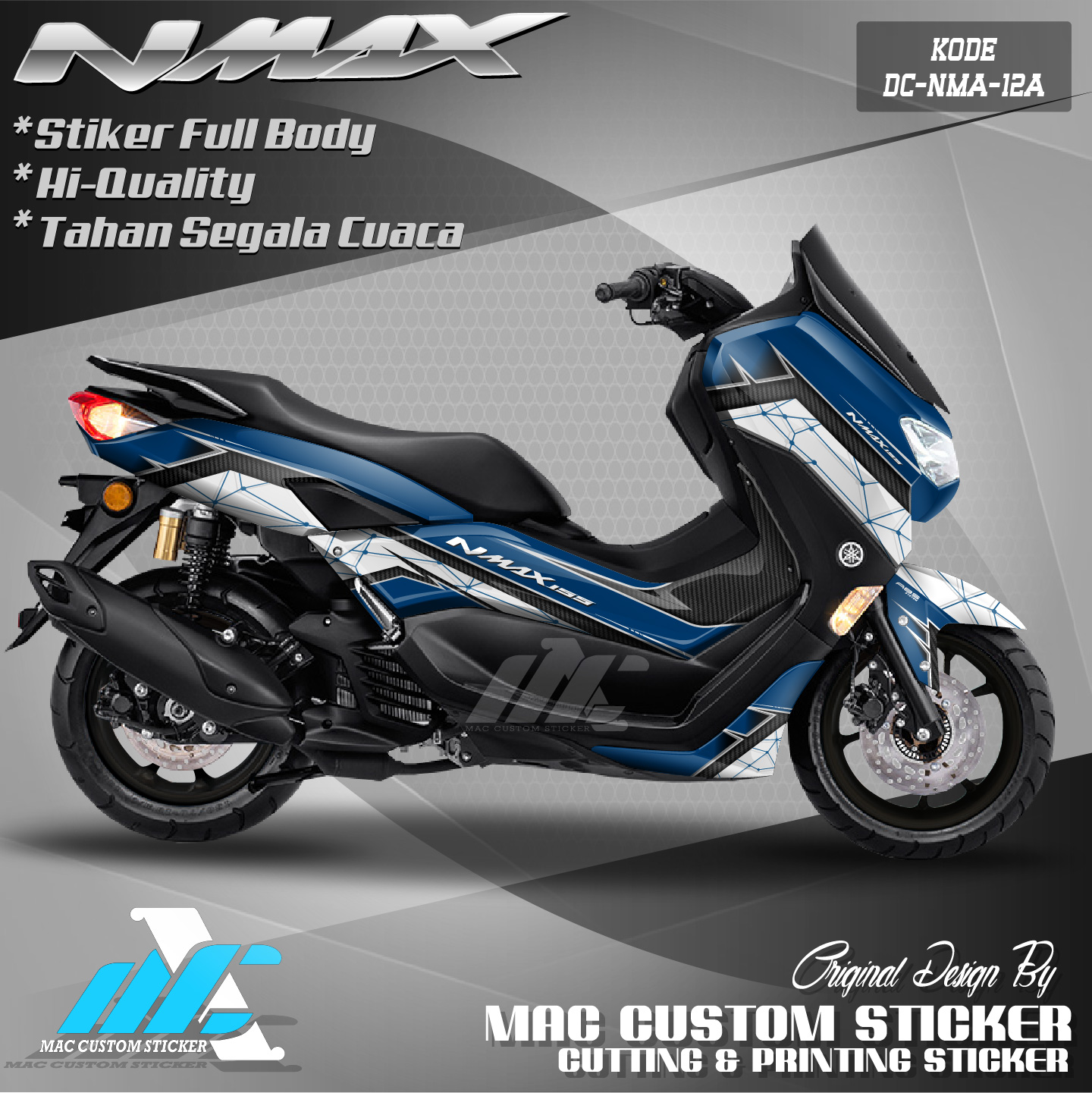 DC NMA 12 - STICKER DECAL FULL BLOK NMAX - STIKER NMAX NEW FULL BODY ...