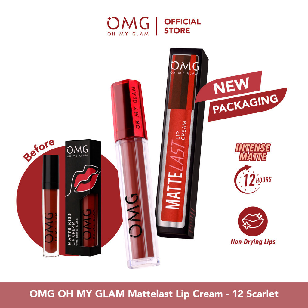 OMG Mattelast Lip Cream 2.9 g - Lip Cream Matte Dengan Warna Intense, Tahan Lama & Ringan Matte ...