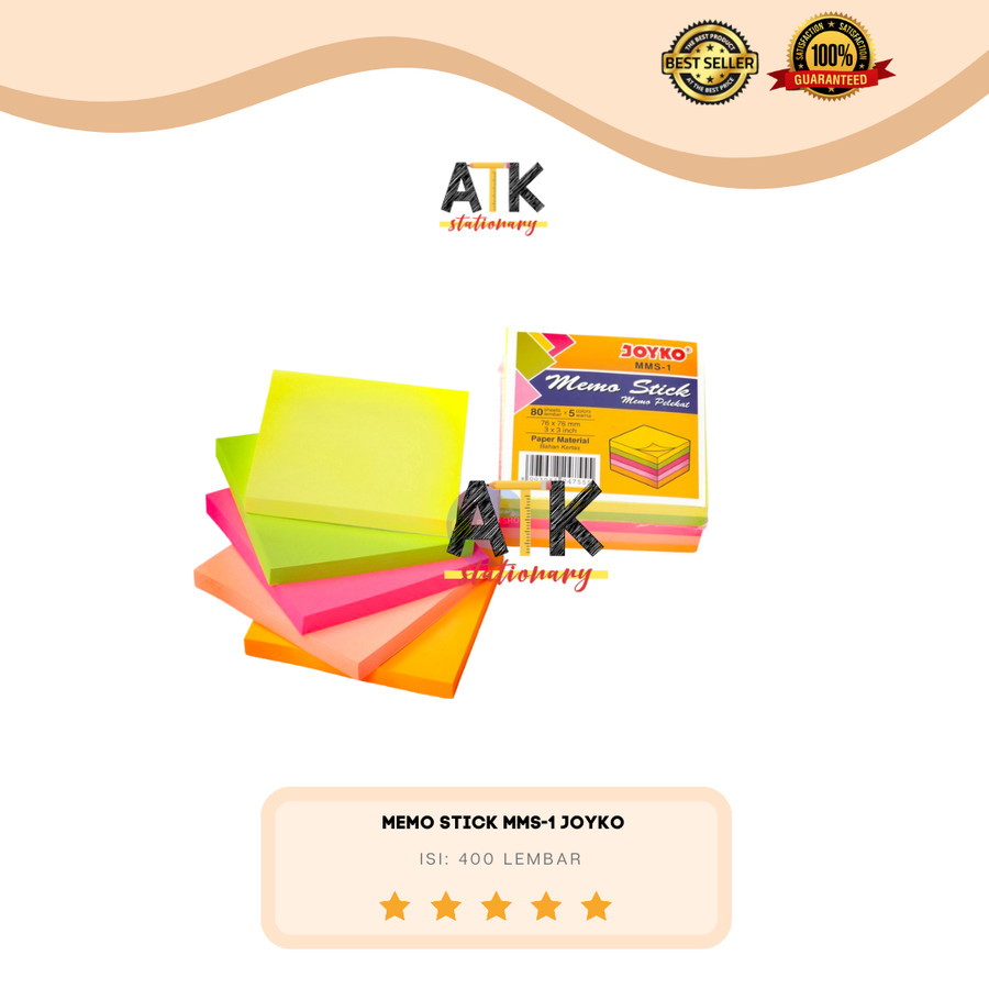 Memo Stick MMS-1 / Sticky Note / Kertas Memo / Memo Tempel Joyko atk ...