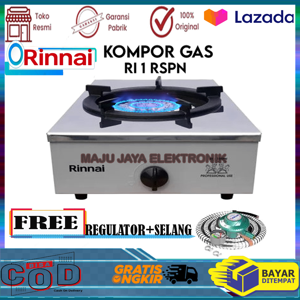 Kompor Gas Professional Chef Rinnai 1 Tungku RI 1 RSPN/Rinnai Kompor Gas Ri-1 RSPN/Ri-1RSPN ...
