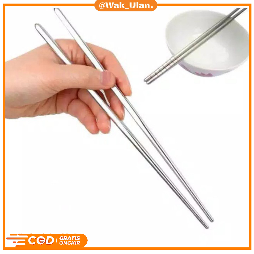 Sumpit Stainless Steel Sepasang Sumpit Stainless Tahan Karat Sumpit ...