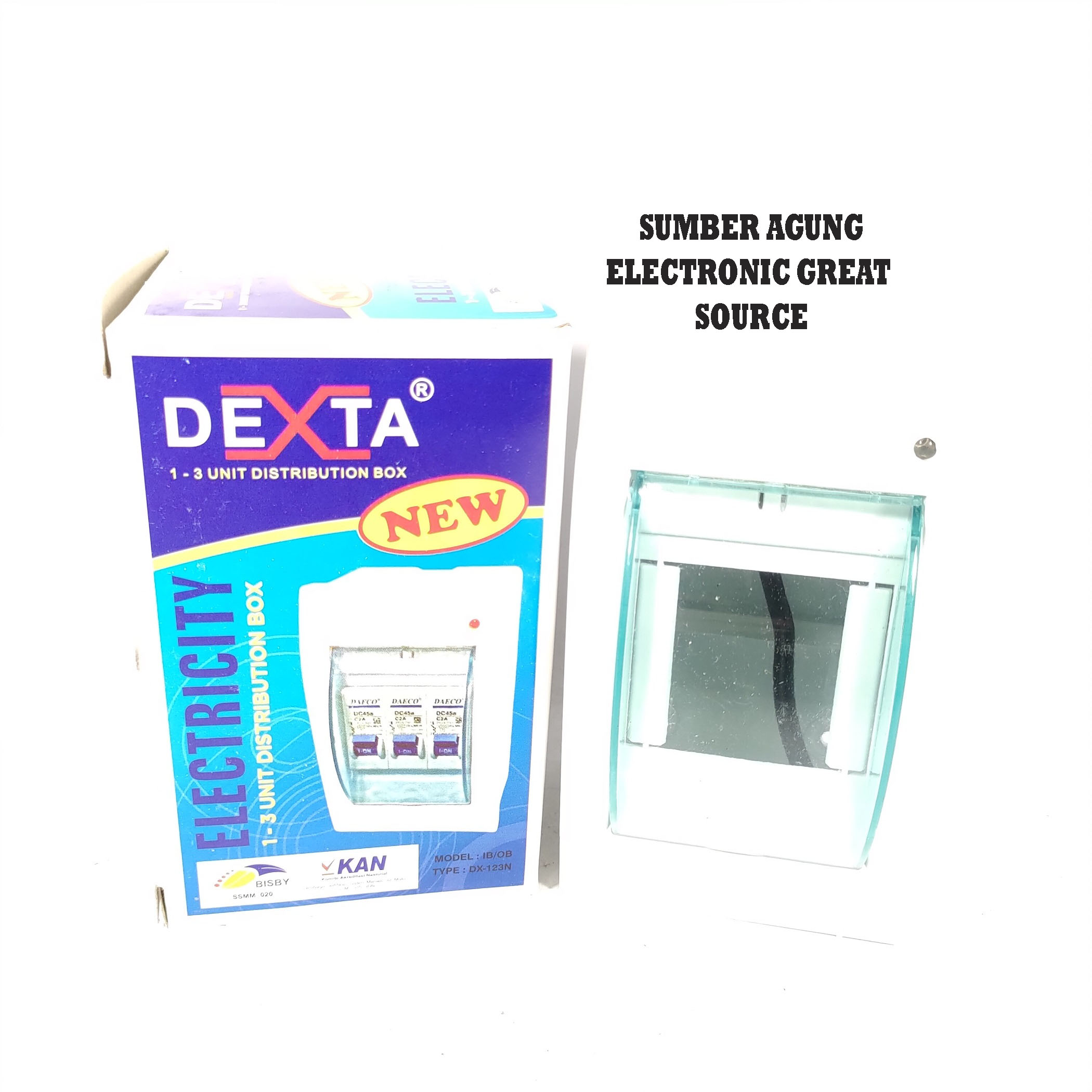Dexta Box MCB Lampu 3grup DX123N 1 hingga 3 Distribution Box Tempel Ta ...