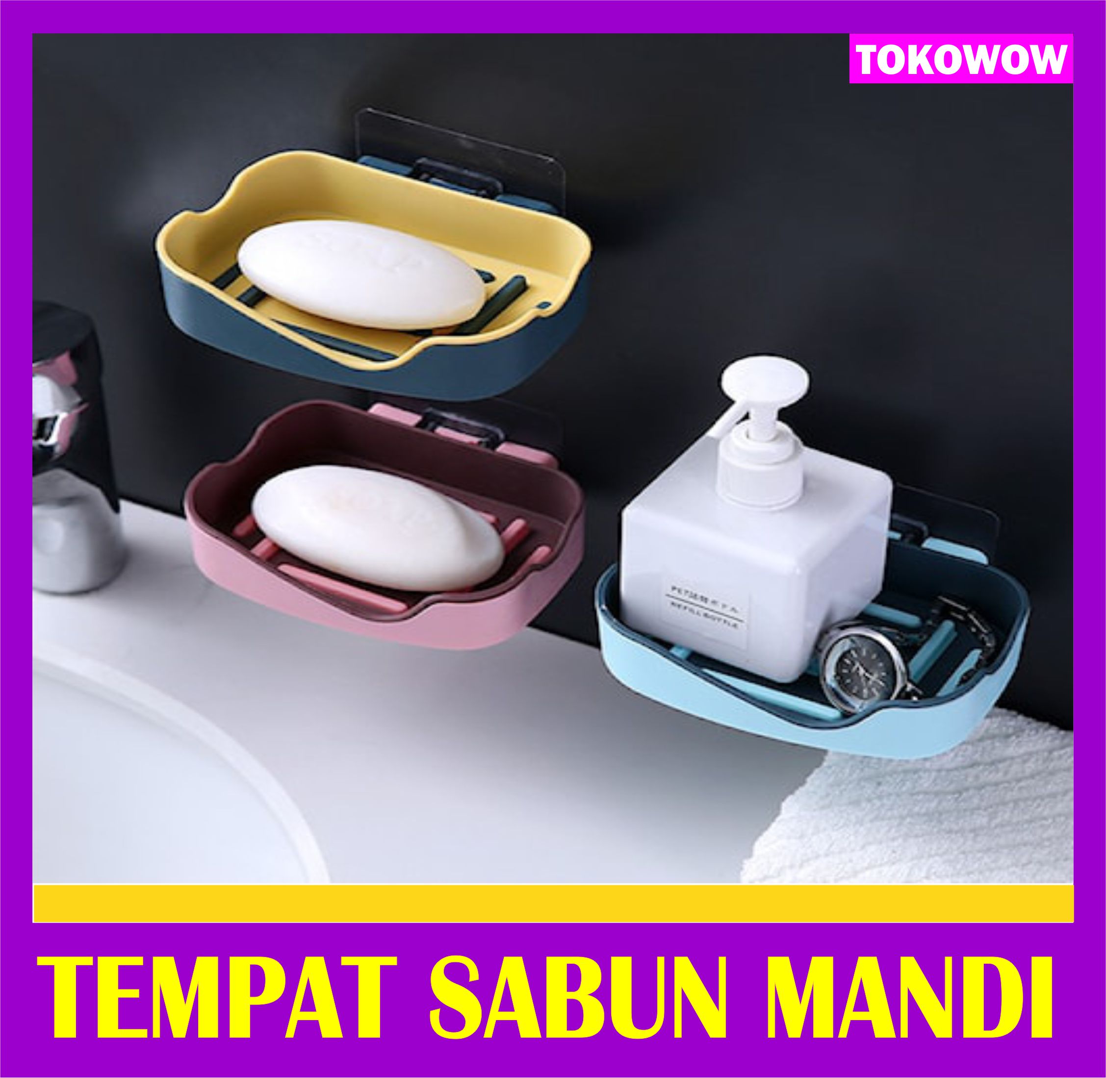 Tempat Sabun Batang Tempel Dinding Kotak Sabun Toilet Kamar Mandi ...