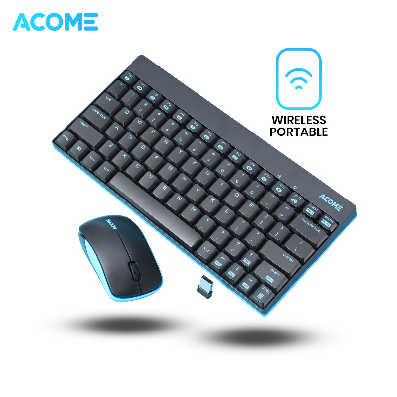 Acome Keyboard & Mouse Wireless Portable Garansi Resmi 1 Tahun AKM2000 ...