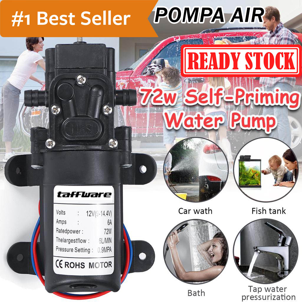 Pompa Air Elektrik High Pressure 12V 72W 130PSI Electric Water Pump ...