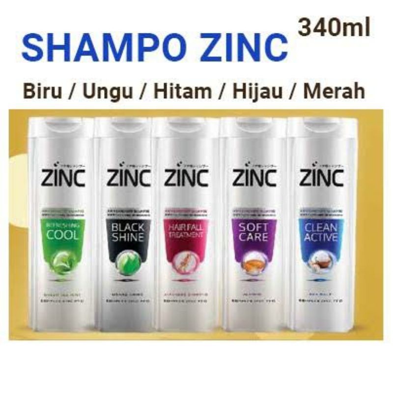 Zinc Shampoo Refreshing Cool Mint / Black Shine 340ML Btl - Sampo Zinc ...