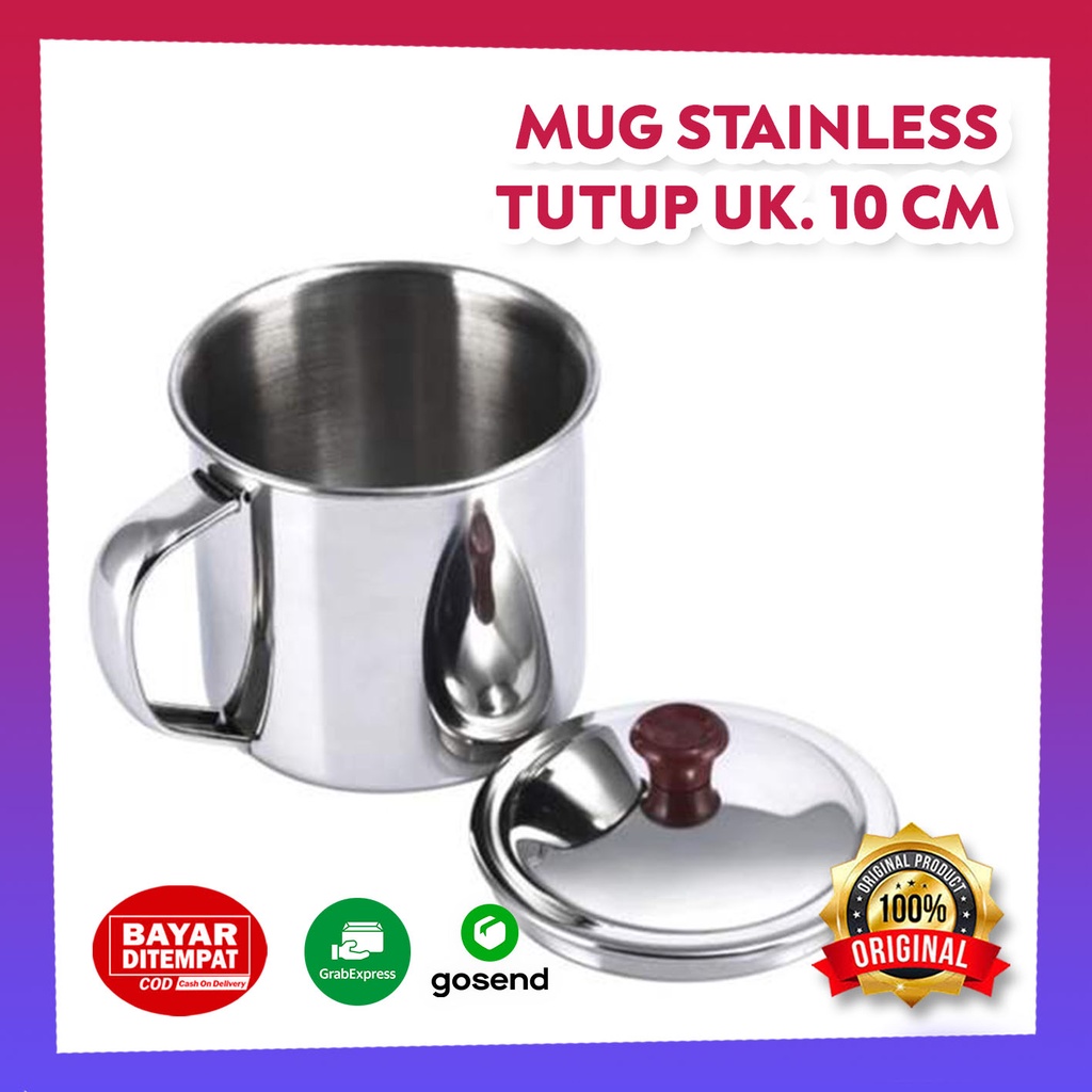 MUG TUTUP STAINLESS JADUL Kecil Tahan Panas | Cangkir Kopi | Coffee Mug ...