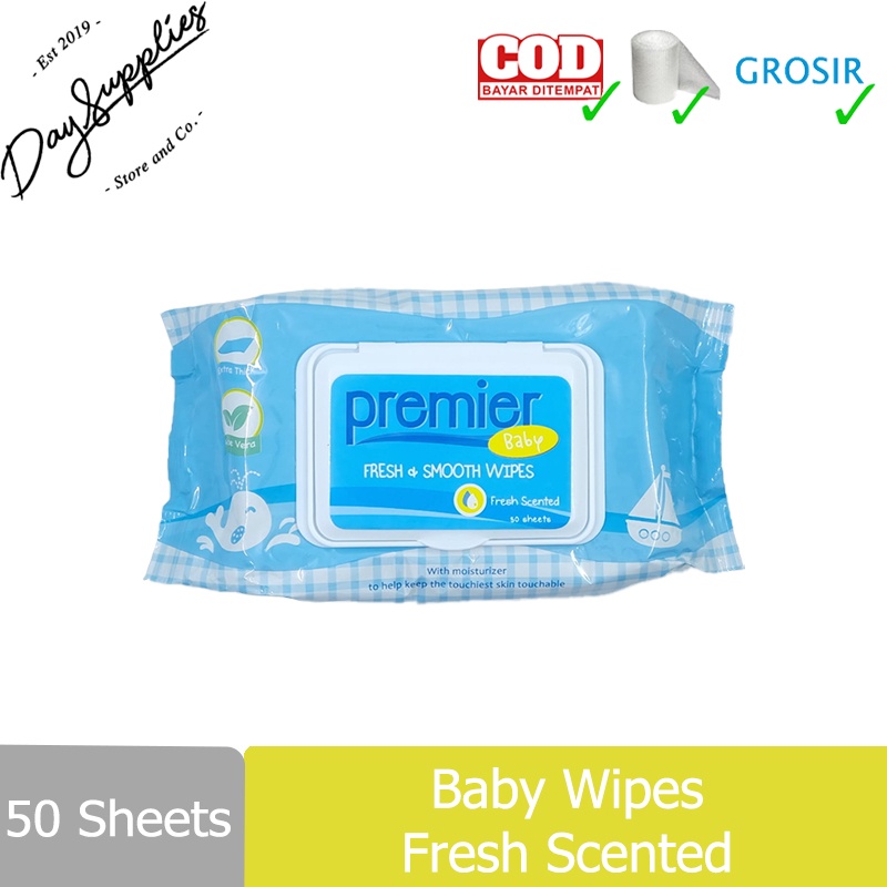 Premier Baby Fresh & Smooth Wipes (Fresh Scented) 50 Sheets / Tisu ...