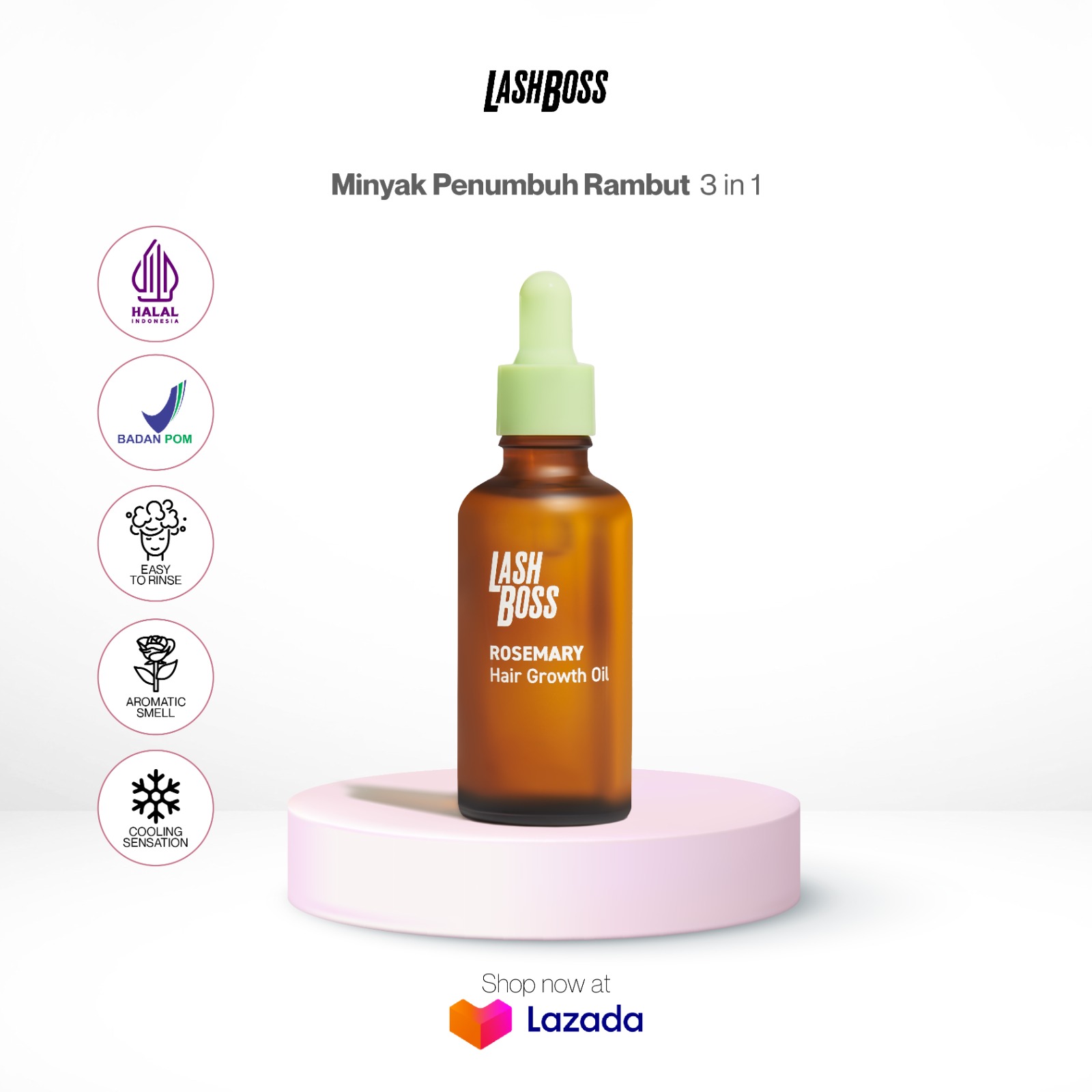 LashBoss Rosemary Hair Growth Oil | Lazada Indonesia