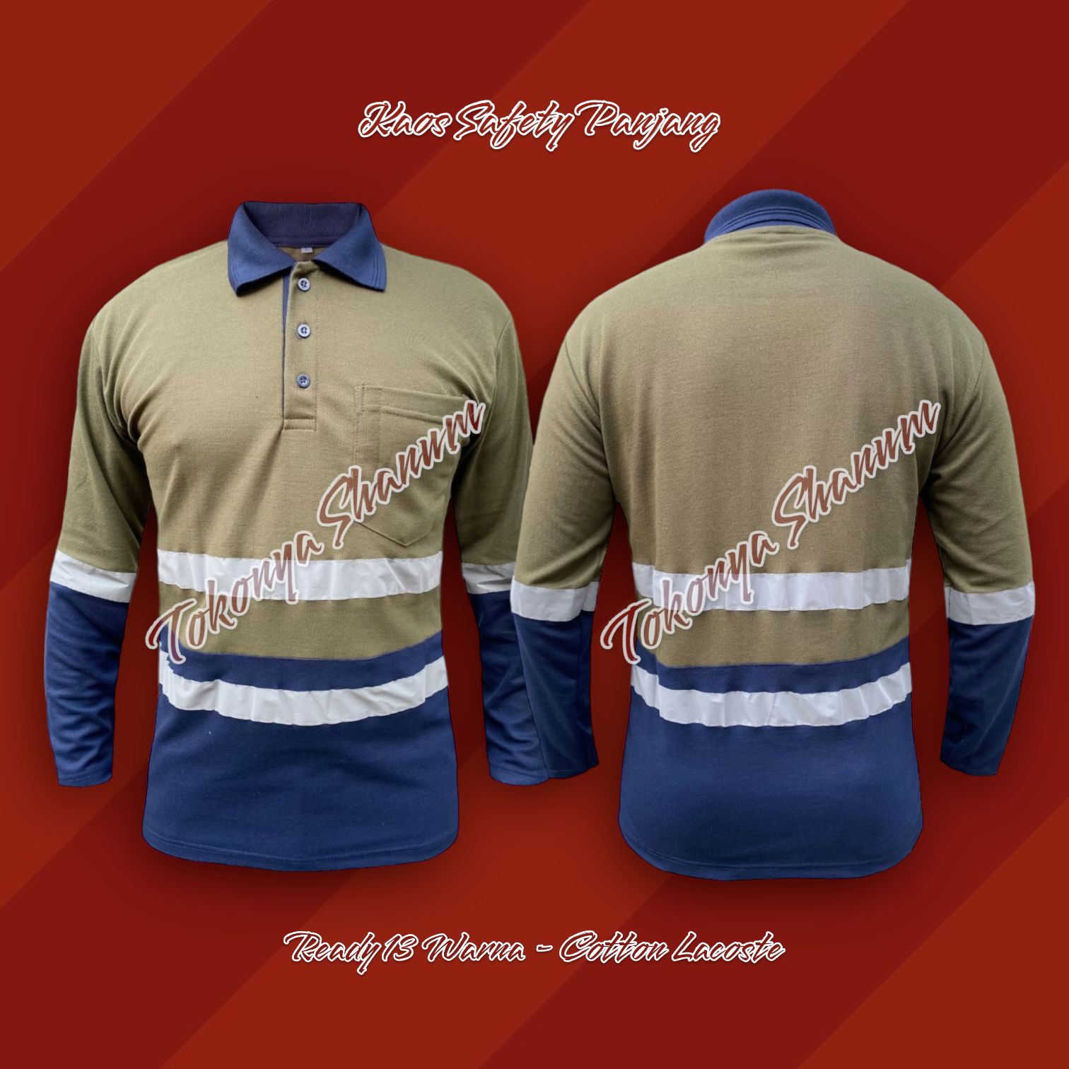T-shirt Safety Kombinasi / Polo Safety Kaos polo / pakaian pria / krah ...