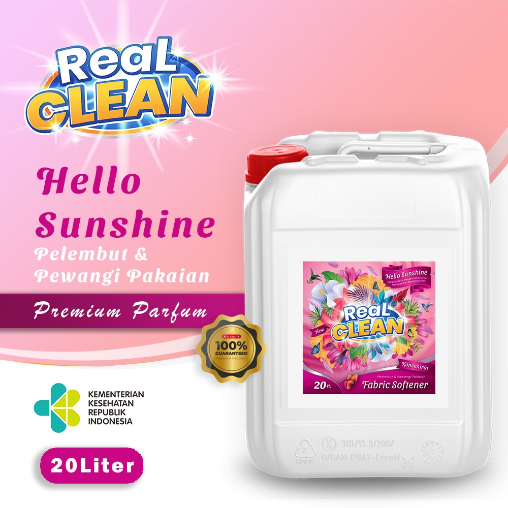 Real Clean Softener Pelembut Pewangi Pakaian 20 Liter - Konsentrat Fabric Softener Hello ...