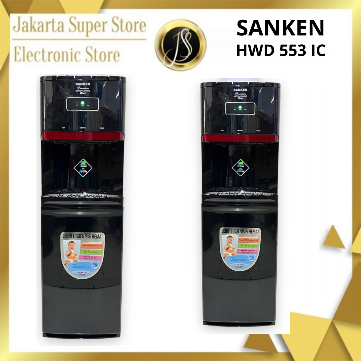 DISPENSER SANKEN HWDC 553 ICOOL NON KOMPRESSOR GALON BAWAH | Lazada ...