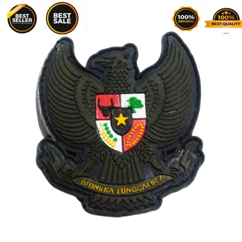 Emblem garuda indonesia Patch ruber garuda/logo tempelan topi,jaker,tas ...