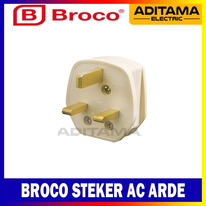 STEKER AC BROCO KAKI 3/ COLOKAN AC BROCO KAKI 3 ASLI KUNINGAN | Lazada ...
