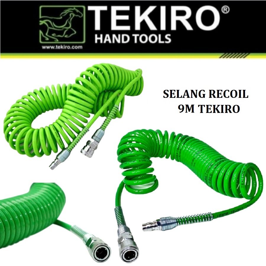 TEKIRO Selang Kompresor Spiral 9 Meter - Selang PU Compressor Spiral 9M ...