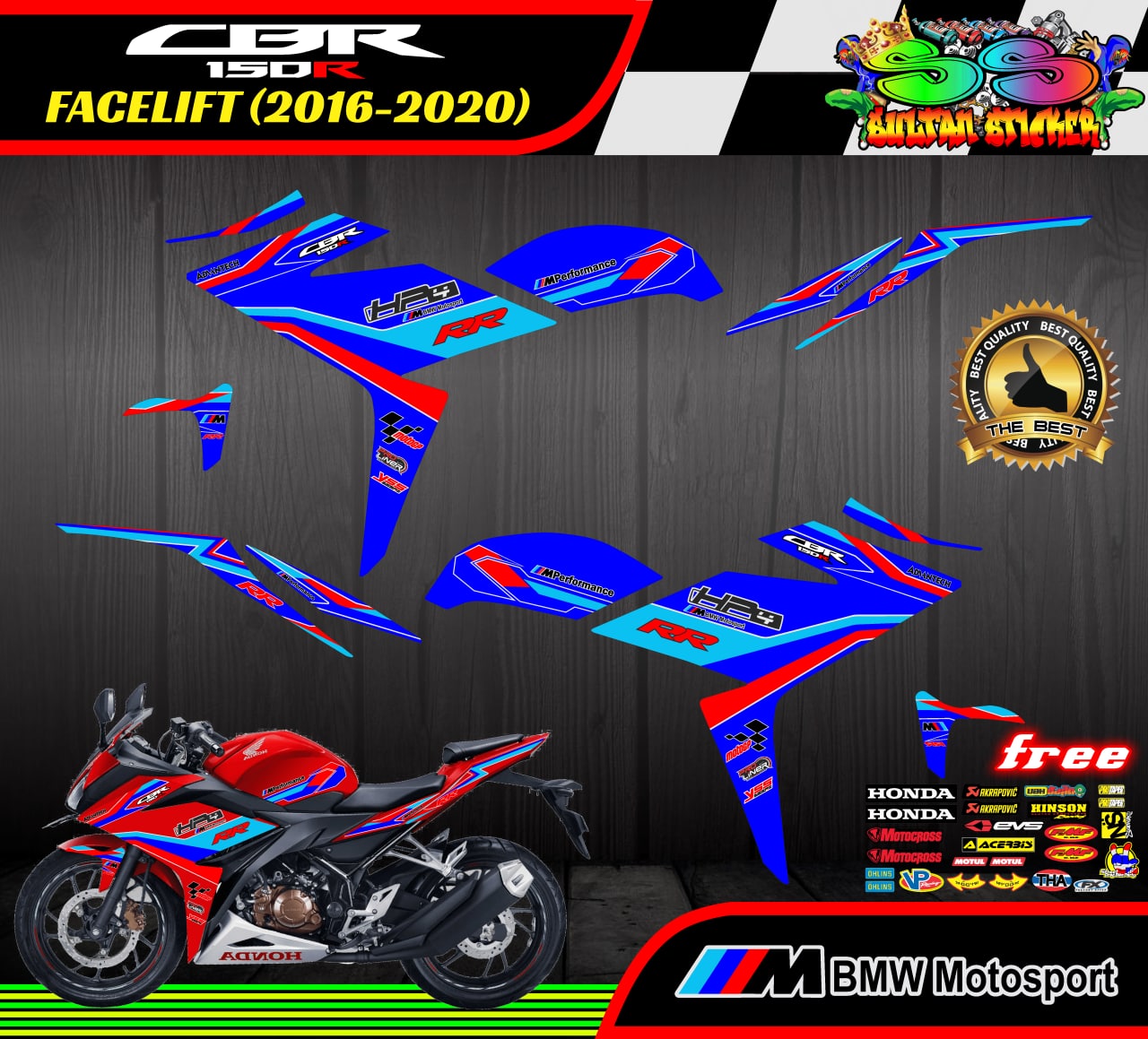 Stiker Streaping Decal list Motor CBR 150 R Facelift (2016-2020) Grafis ...