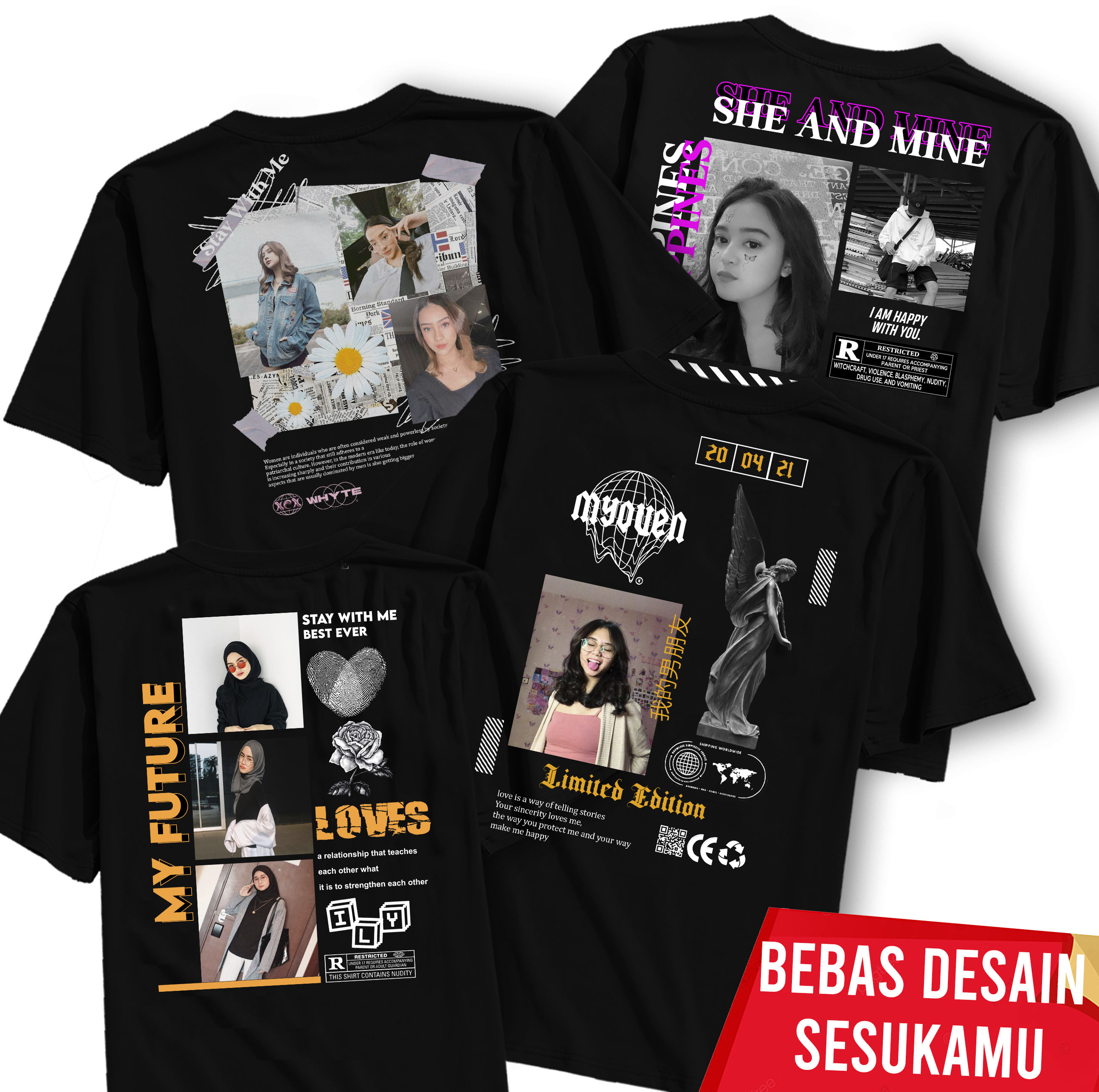 Kaos Couple Bucin Custom - Kaos Custom Bucin - Streetwear Bucin Viral ...