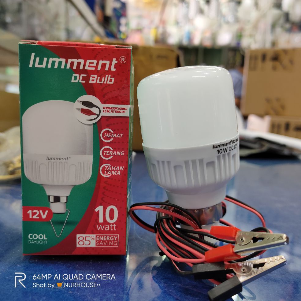 lampu led dc 12 volt 10 watt lumment led aki kabel 1.5 meter dengan ...