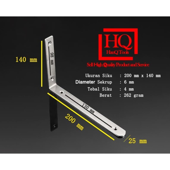 Siku Besi L Siku Rak Penyangga ANTI KARAT SUS 304 Meja Kursi TV Ambalan ...