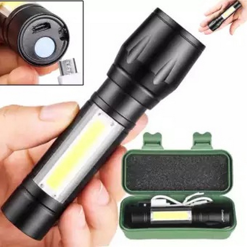Senter Swat Mini Led Zoom Super Senter Terang Swat Police Light Usb Cob ...