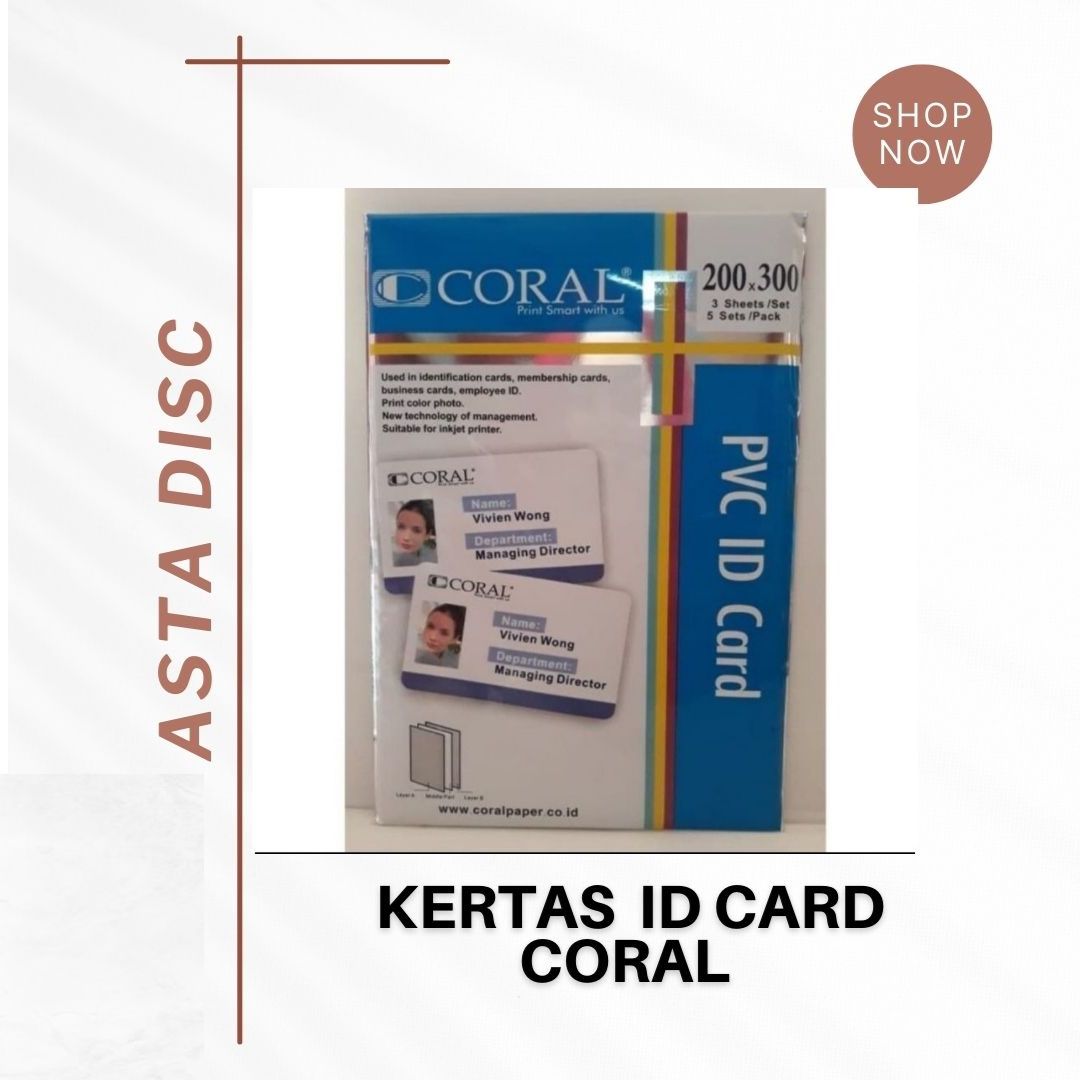 CORAL KERTAS PVC BAHAN ID CARD ISI 5 LEMBAR / ID CARD CORAL | Lazada ...