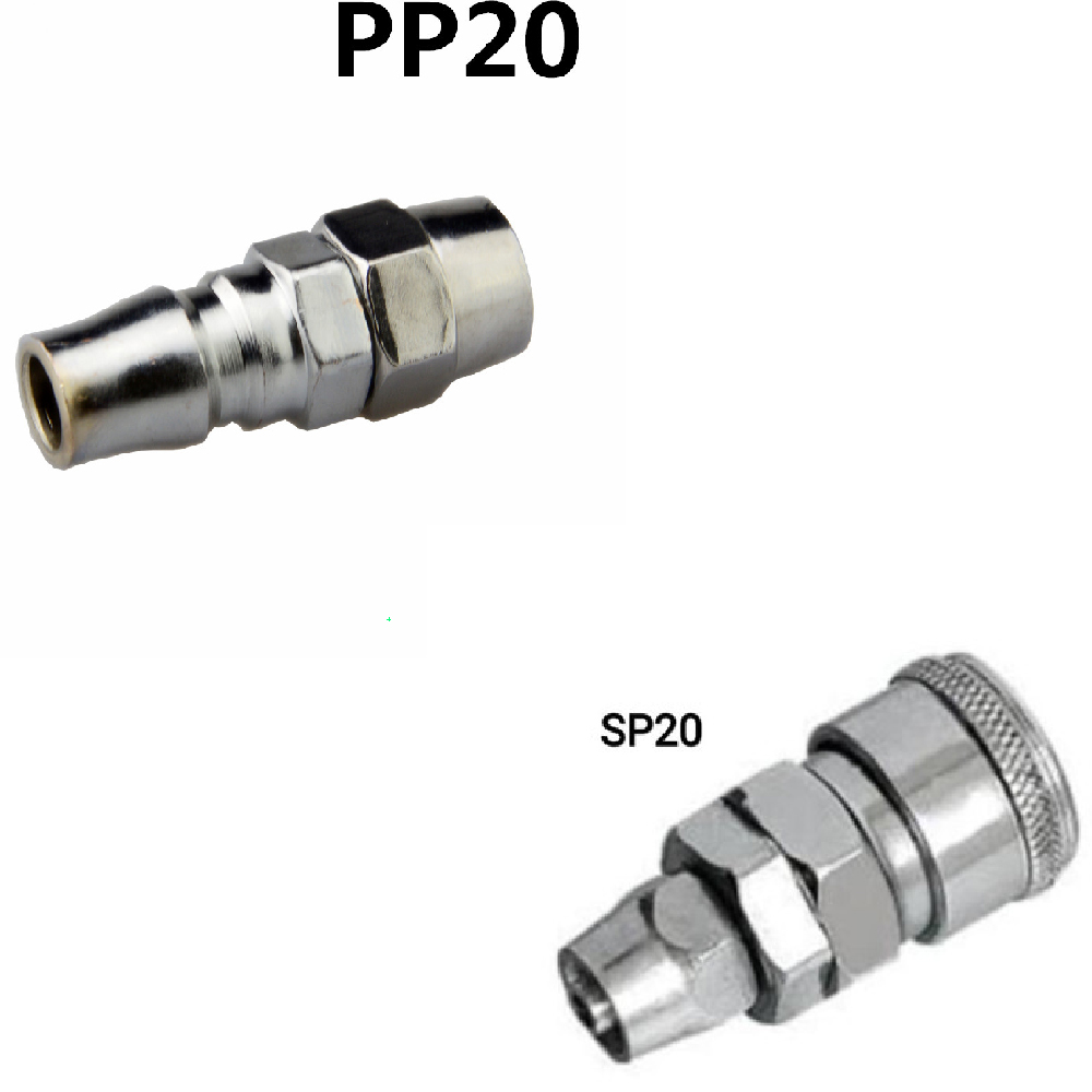 SET Quick Coupler Nepel Sambungan Angin Kompresor Sp20 Dan Pp20 Set ...
