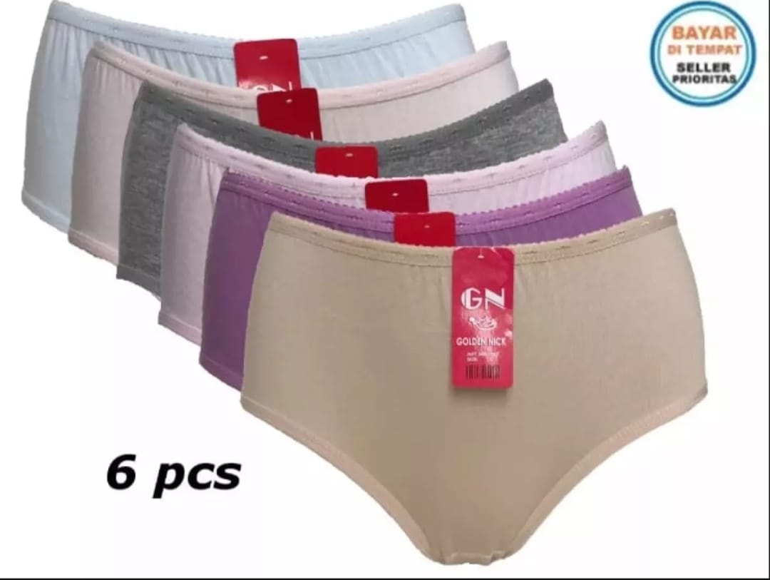 6 Pcs Celana Dalam Wanita Dewasa Katun Golden Nick Art 937 - CD Wanita Premium 1 / 2 lusin Murah ...