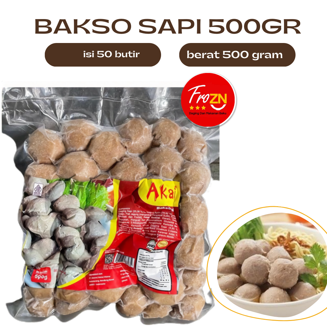 froZN Bakso Sapi Akai Isi 50 | Lazada Indonesia