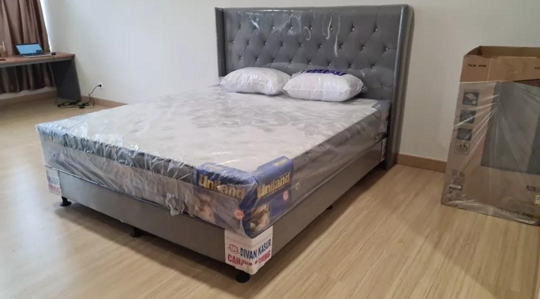 Uniland Springbed New Plushtop Full Set divan dan sandaran custom BONUS ...