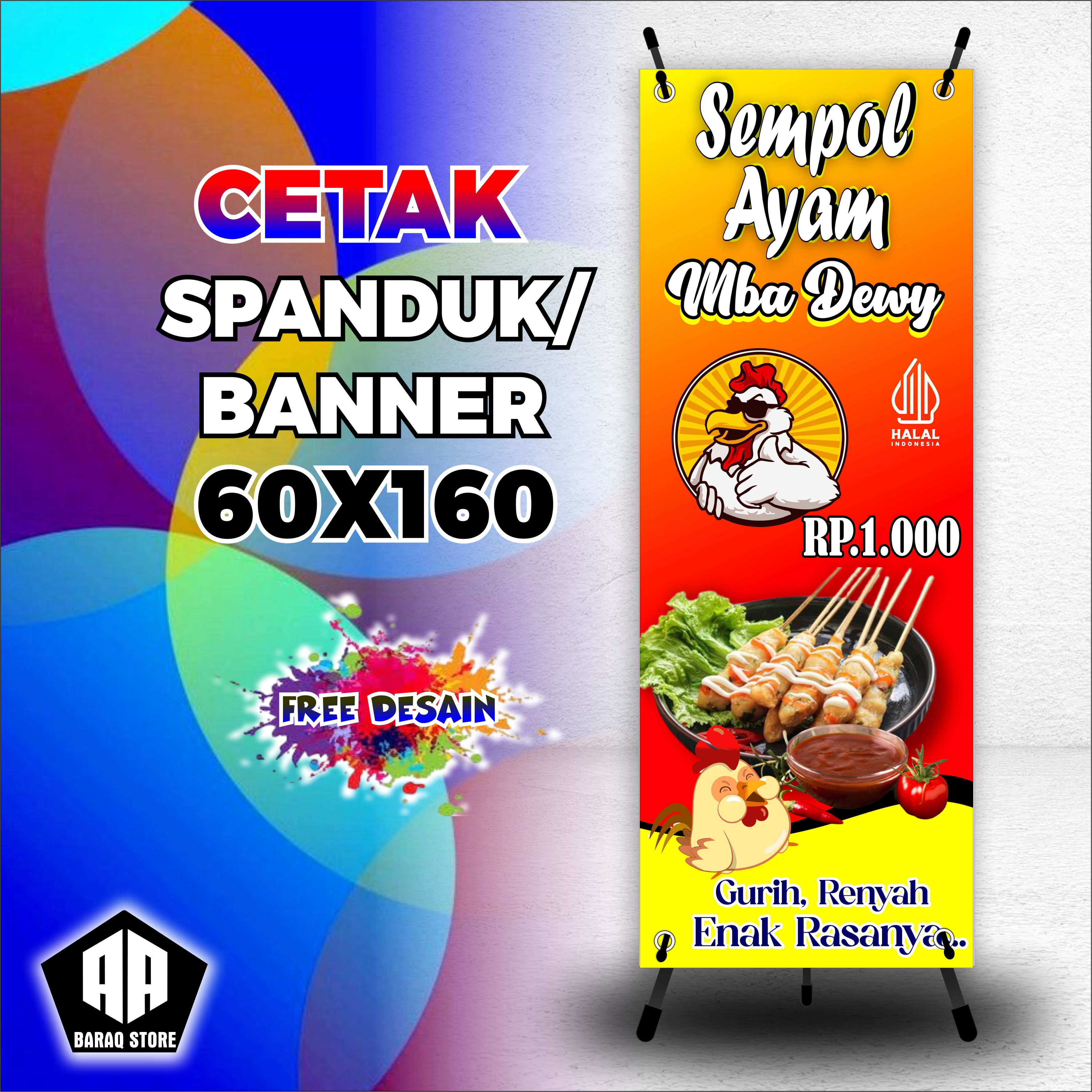 Cetak Banner Cetak Spanduk Sempol Ayam Ukuran 60X160 BISA REQUEST ...