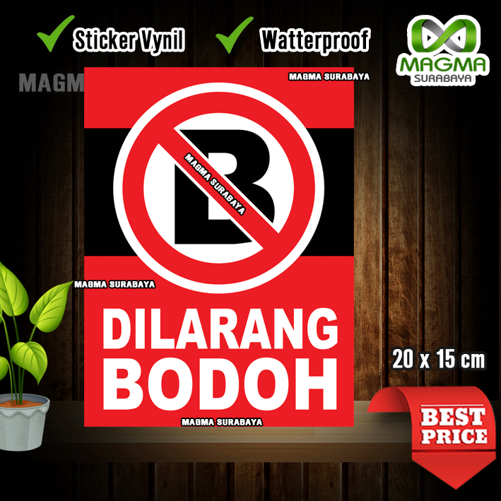 Stiker Dilarang BODOH | Lazada Indonesia