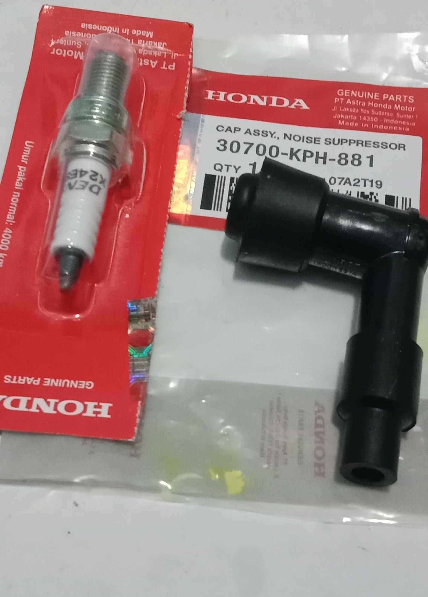 Busi Denso 24 plus tutup busi cangklong honda supra x 125 karisma kph ...