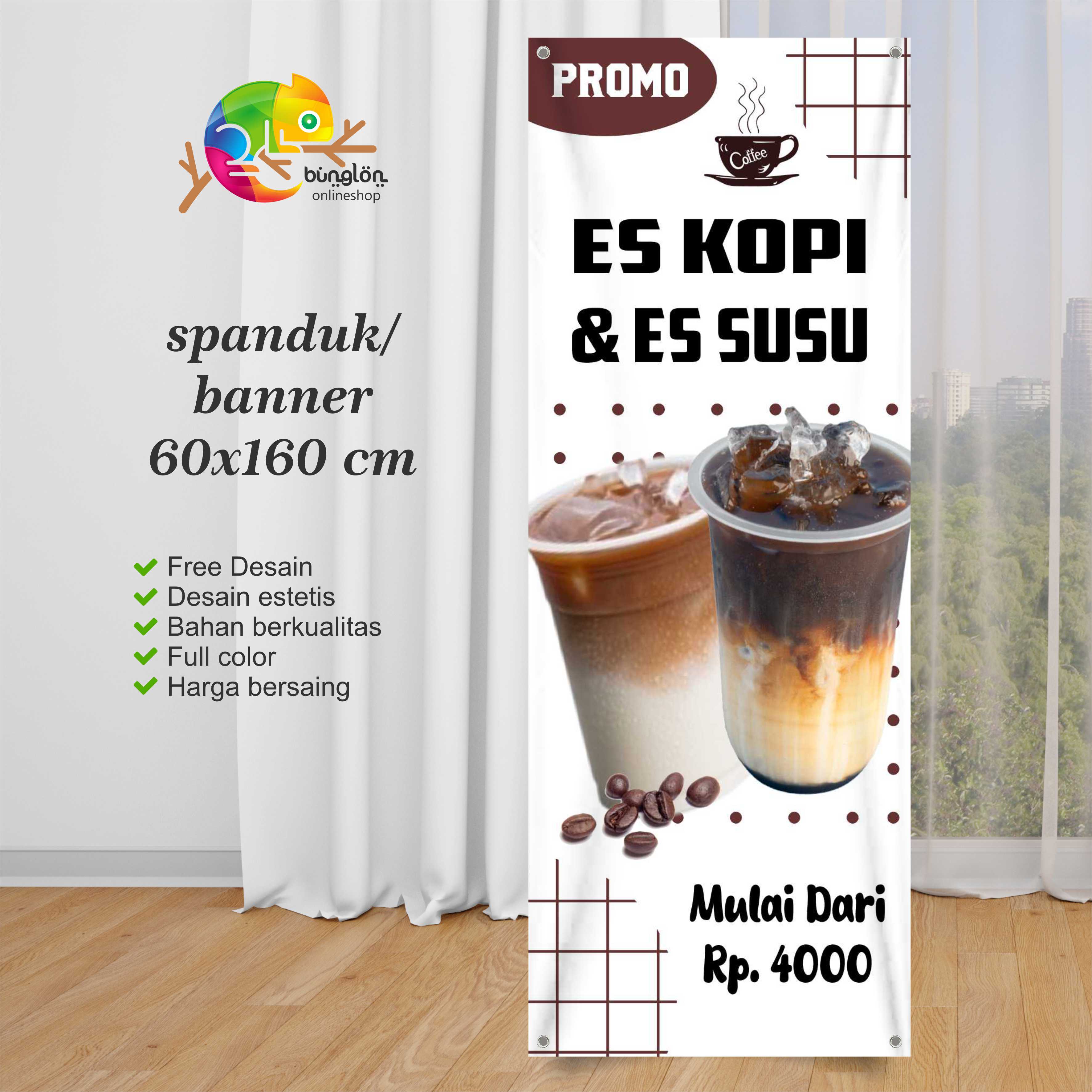 Spanduk Banner 60x160 Es Kopi dan Es Kopi Susu Custom | Lazada Indonesia