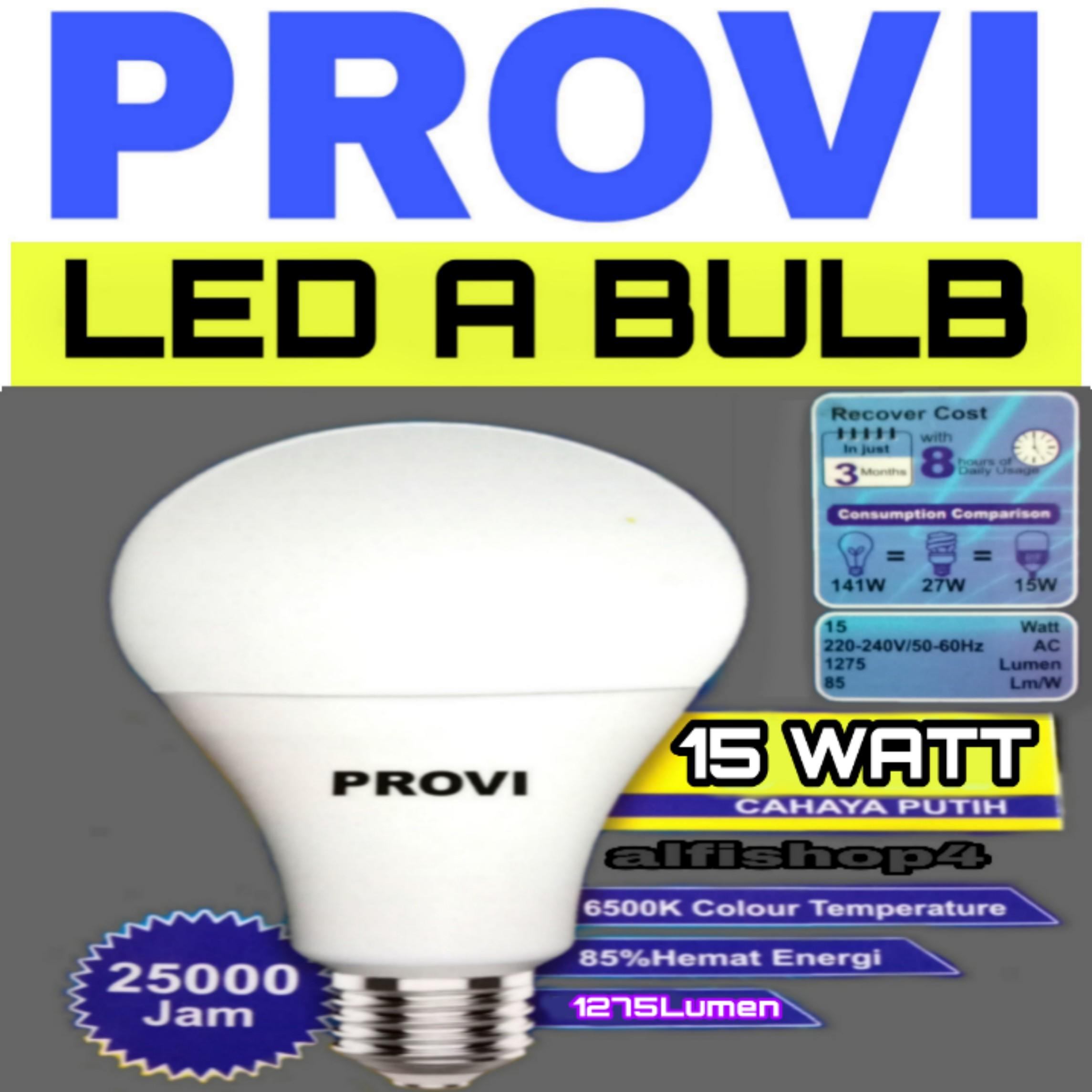 lampu provi led a bulb 15 watt pencahayaan putih terang (cod) | Lazada ...