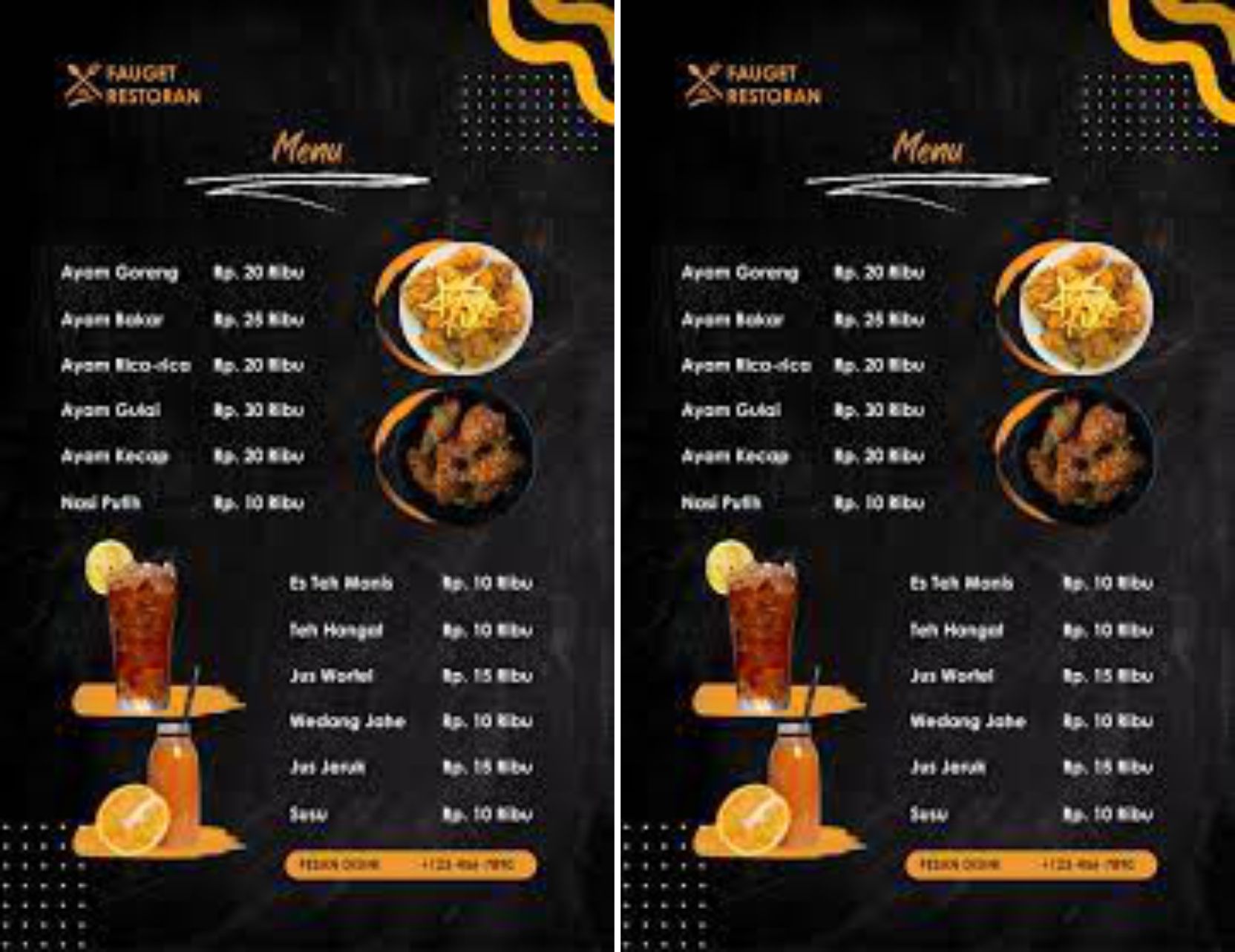 Stiker Daftar Menu Makanan / Minuman Siiap Tempel di Kaca BIsa Custom ...
