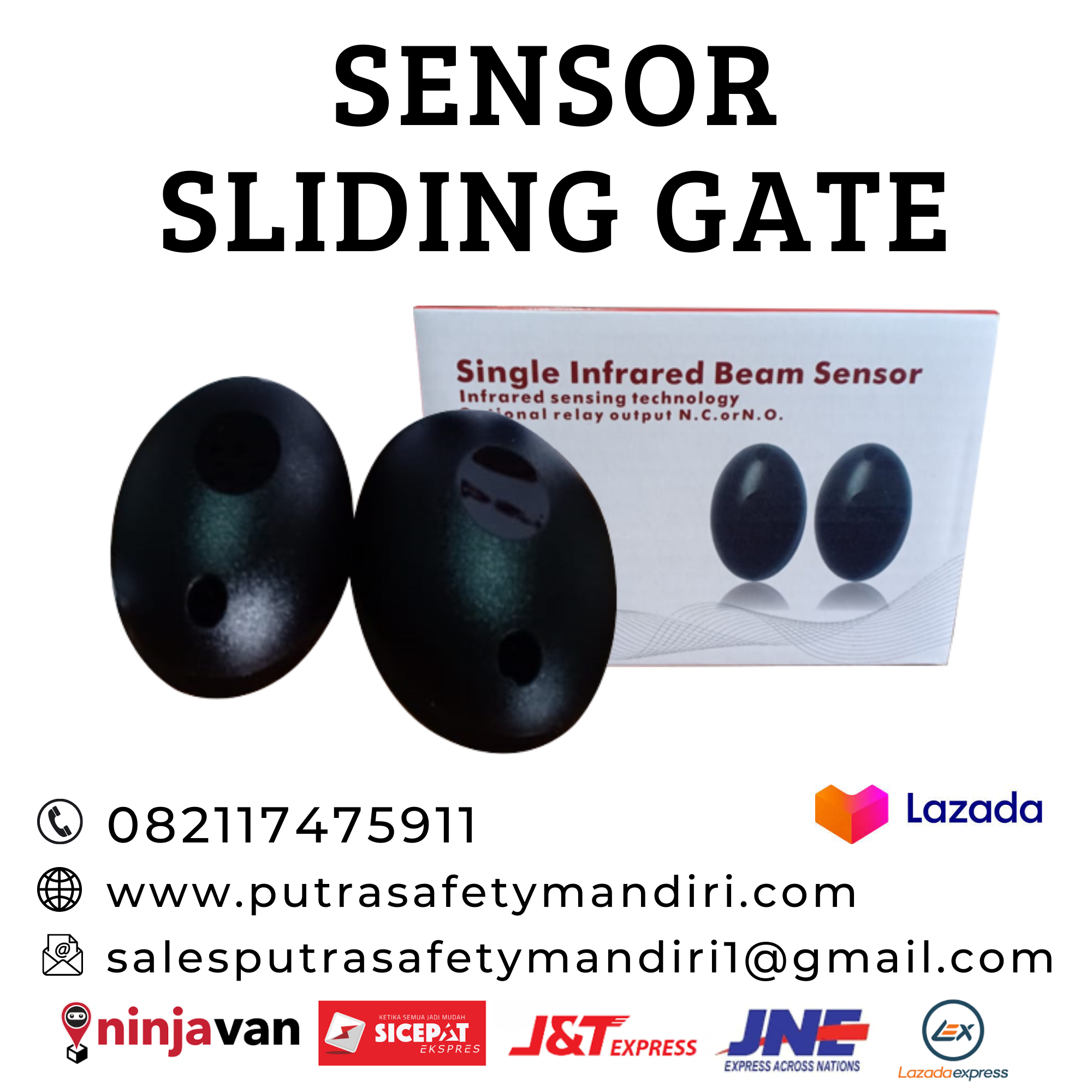 SINGLE BEAM INFRARED PHOTOCELL SENSOR SLIDING GATE ALAT DETEKSI ANTI ...